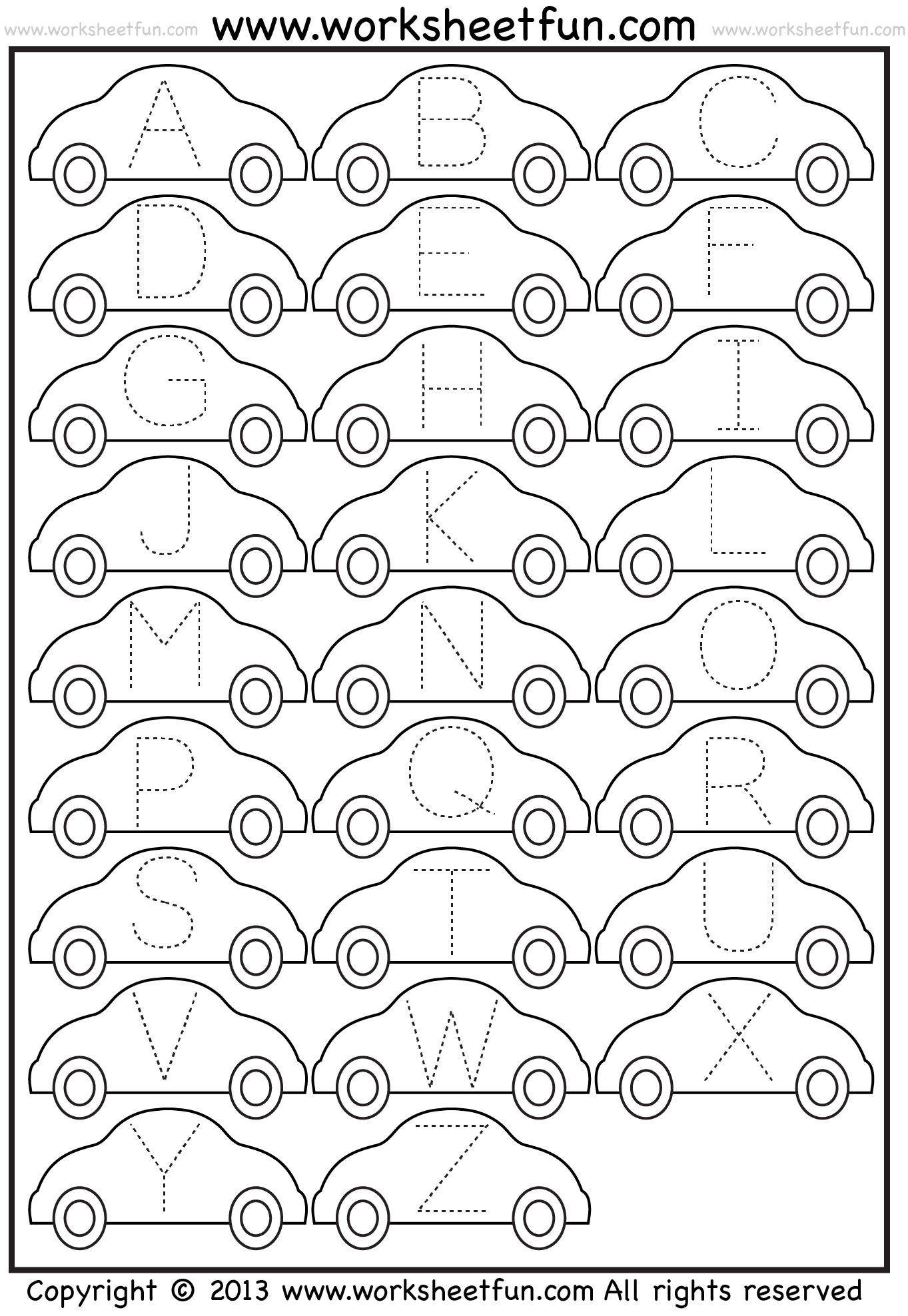 Letter Tracing Worksheet Car Free Printable Worksheet Vrogue co