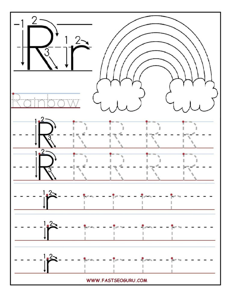 Printable Letter R Tracing Worksheets For Preschool Tracing | Letter ...